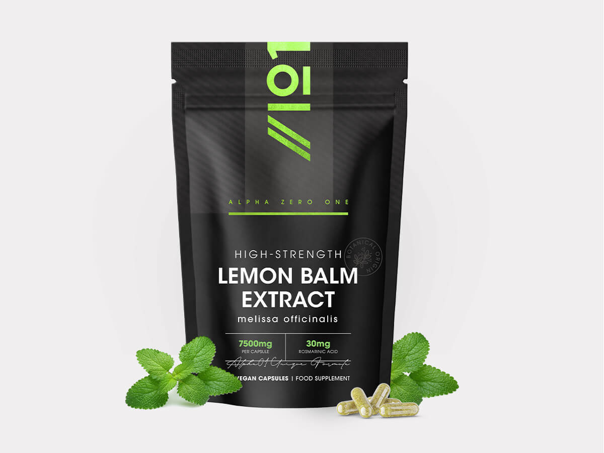 Lemon Balm Extract 7500mg - 90 Capsules - Alpha01